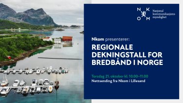 Fortsatt store regionale forskjeller i bredbåndsdekningen i Norge - Nkom