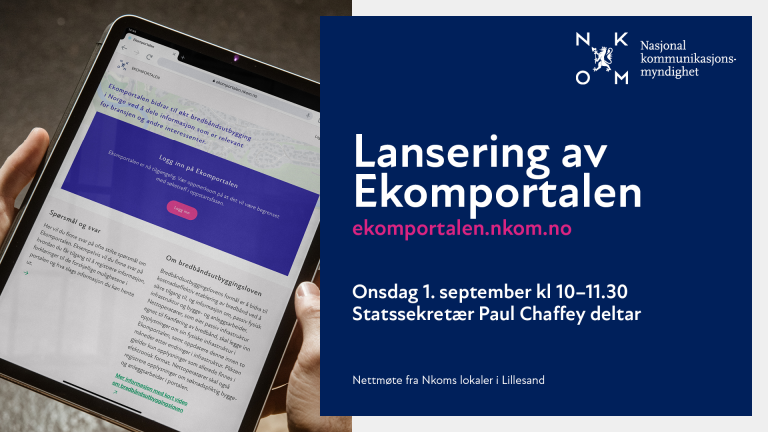 Nkom inviterer til lansering av Ekomportalen 1. september - Nkom