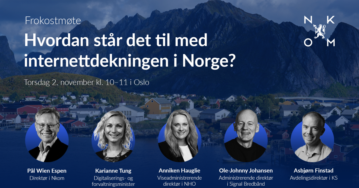 Frokostmøte med lansering av årets bredbåndstall - Nkom