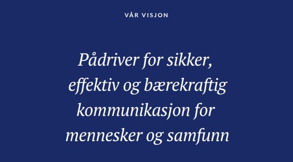 Visjon, verdier og strategi - Nkom